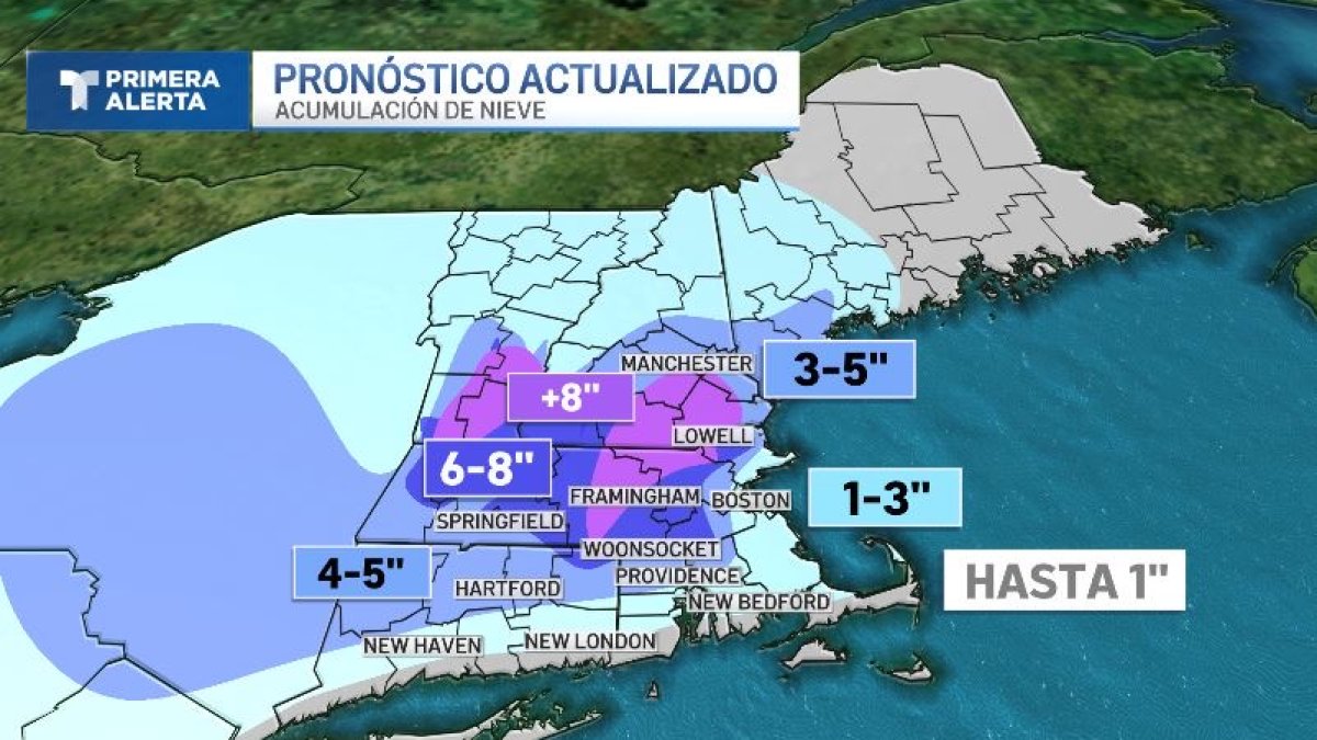 Trayectoria de la tormenta invernal en Boston Massachusetts – Telemundo ...